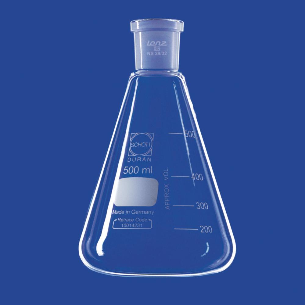 Lenz-Laborglas Erlenmeyer-Flask with Conical Joint, Cap, 500 ml, Socket NS 24/29 | LabFriend ...